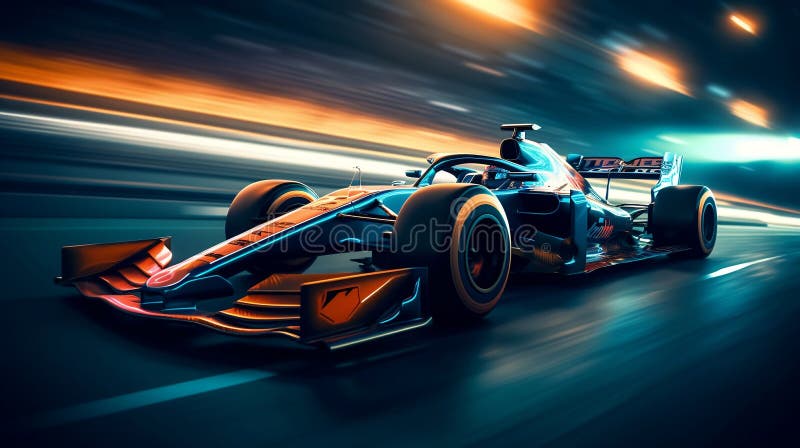 High-speed Luxury Formula1 Car Running on a Modern Racetrack. Created ...