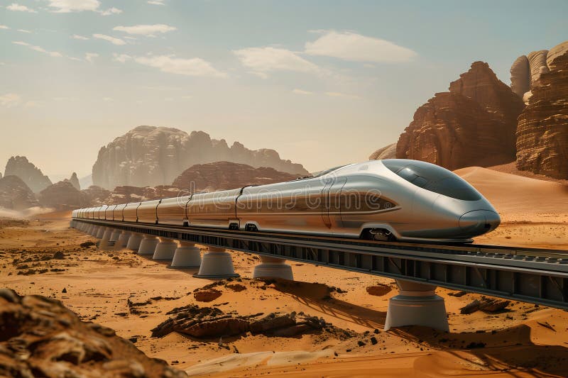 A High-speed Magnetic Levitation Train Passing through a Mountain by ...
