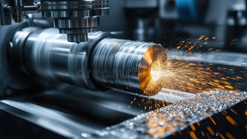 High-speed Metal Grinding Process with Dynamic Sparks Flying Around ...