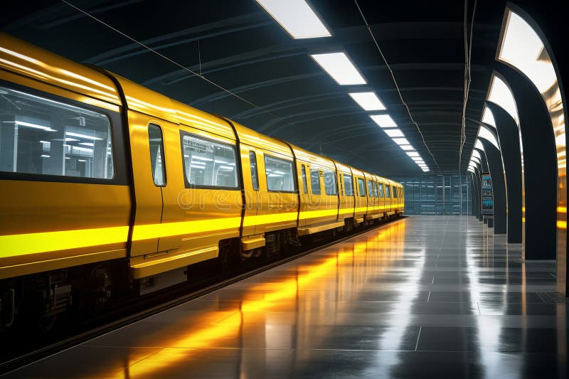 High Speed Train in Motion on the Railway in a Tunnel Stock Photo ...