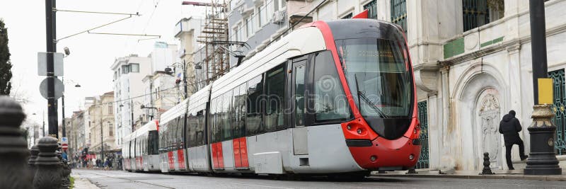High Speed Modern Tram Train in City Stock Photo - Image of train ...