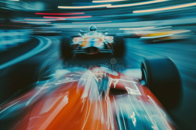 High-Speed Motion Blur of Formula Racing Car on Track Stock Image ...