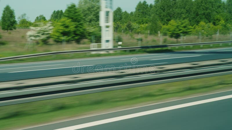 High-speed Motoring. the Roadway Moves Fast in the Frame Stock Video ...