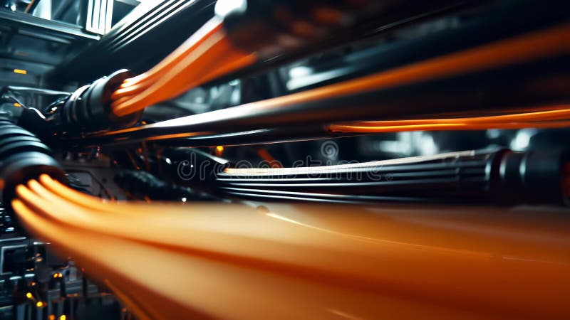 High-speed Network Cables Transmitting Data in a Futuristic System ...