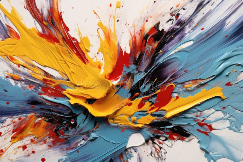 High-speed Paint Collision Creating Abstract Art Stock Illustration ...