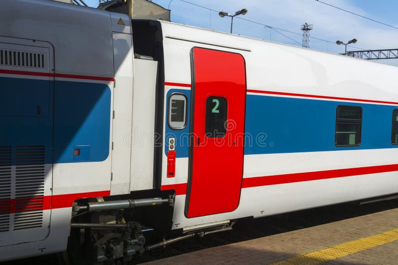 High-speed Passenger Train Car Stock Photo - Image of classic ...
