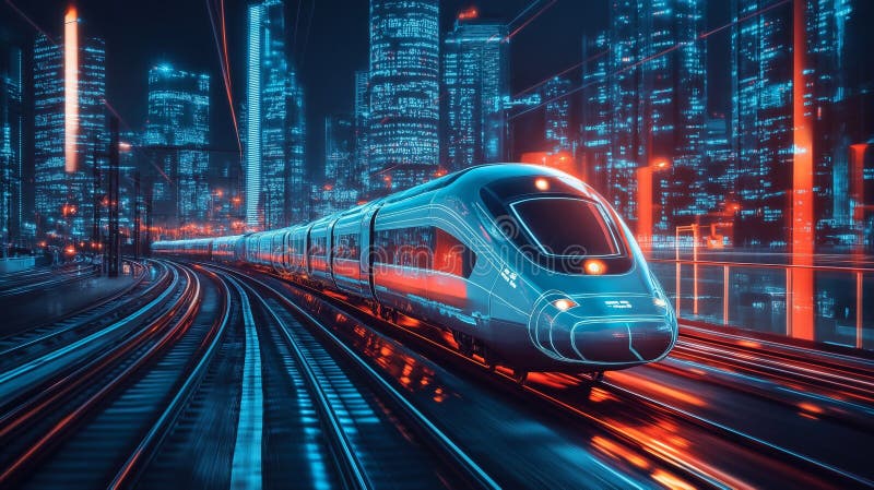 High-speed Passenger Train Moving at Railway Station Platform. Stock ...