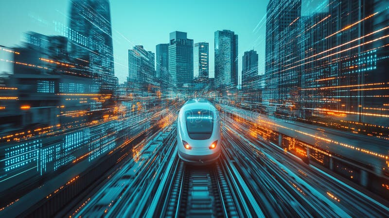 High-speed Passenger Train Moving at Railway Station Platform. Stock ...
