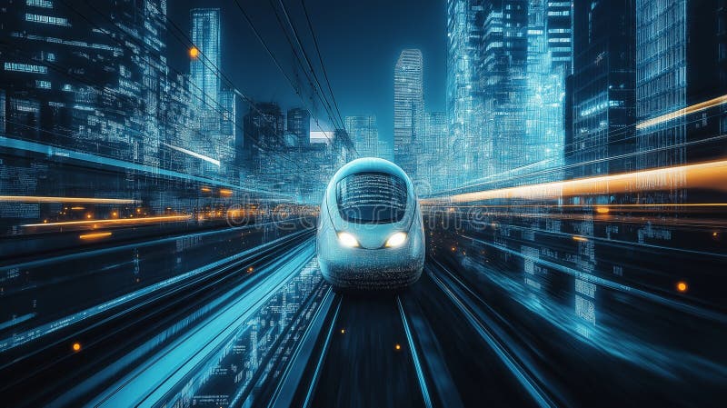 High-speed Passenger Train Moving at Railway Station Platform. Stock ...