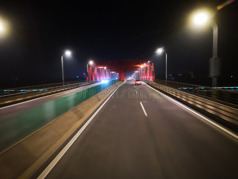 High Speed Passing through the Bridge Stock Image - Image of special ...