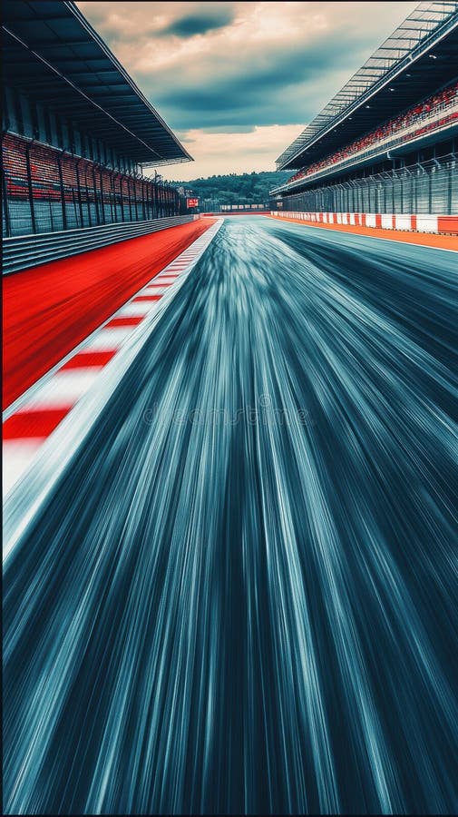 High-speed Perspective of Racing Track, Viewed from Overhead or Driver ...