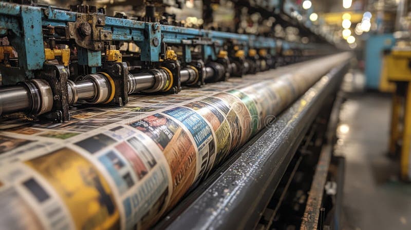 High-Speed Printing Machines for Newspapers Stock Illustration ...