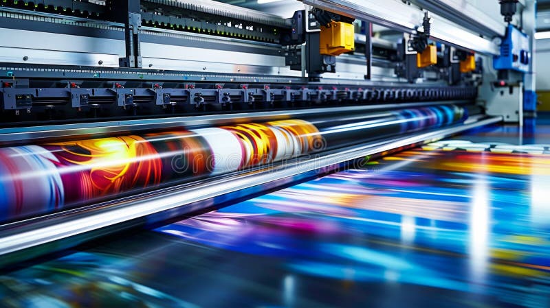 High-Speed Printing Press in Operation. Generative Ai Stock ...