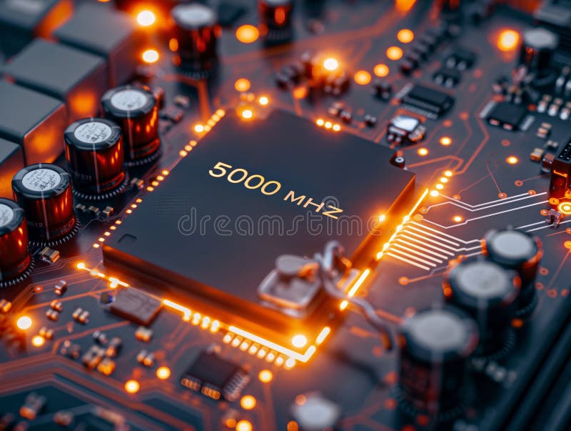 High-Speed Processor Circuitry Close-up Stock Image - Image of ...
