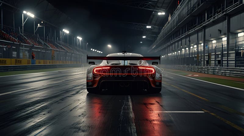 High-speed Racing Car Entering the Pit Lane Stock Illustration ...