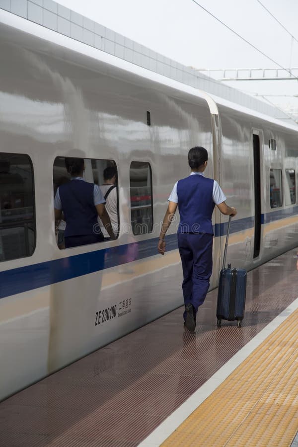 High-speed rail attendant editorial stock image. Image of china - 44768129