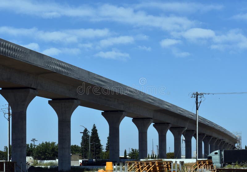 High-speed Rail Bridge Over 99 Stock Image - Image of crop, machine ...