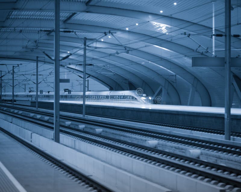 High speed rail station stock image. Image of site, track - 32401435
