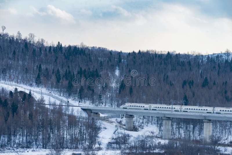 High Speed Railway is Extremely Cold Area Stock Image - Image of cold ...
