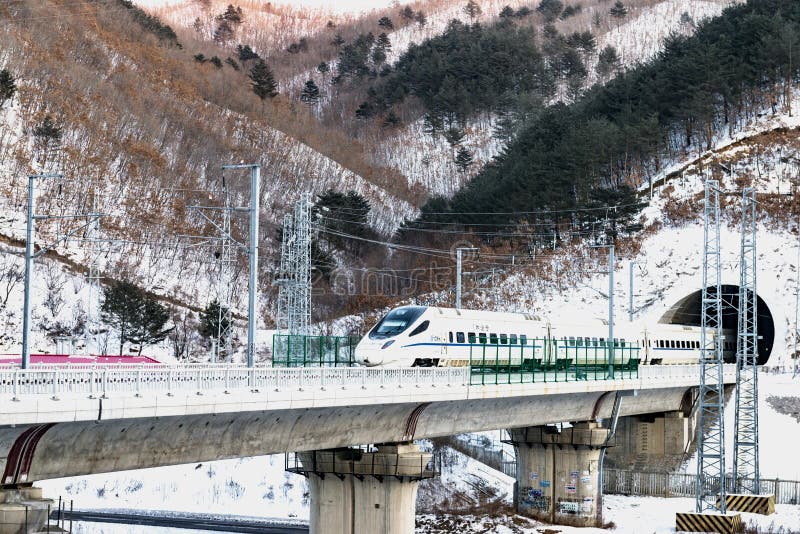 High Speed Railway in Extremely Cold Area Editorial Stock Image - Image ...
