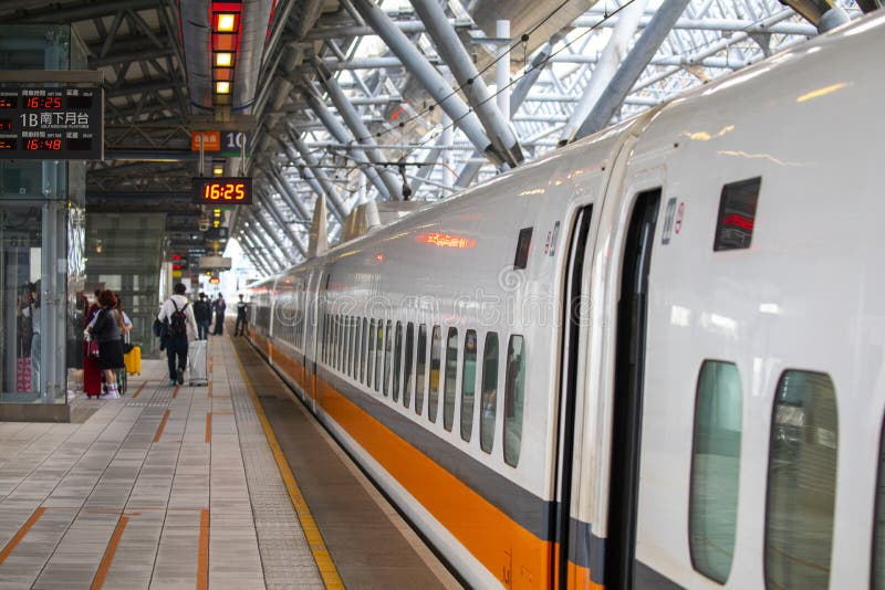 High Speed Railway, Station, Platform, Waiting, People, Train Editorial ...