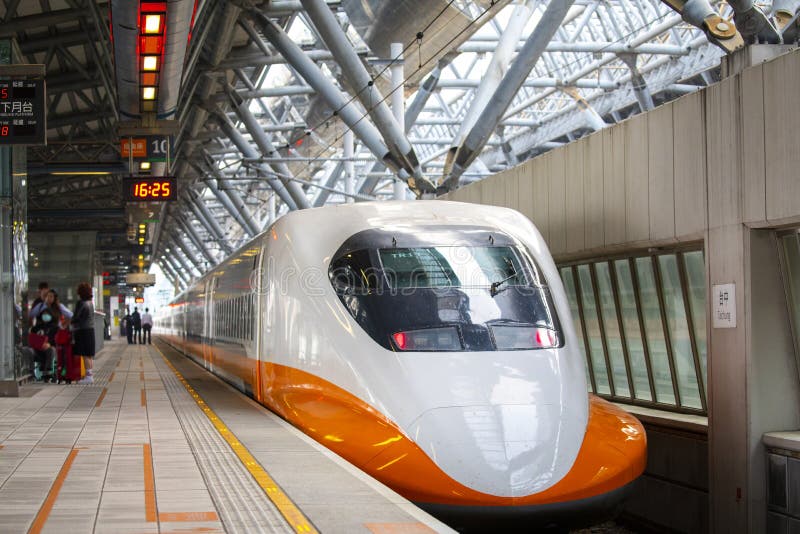 High Speed Railway, Station, Platform, Waiting, People, Train Editorial ...