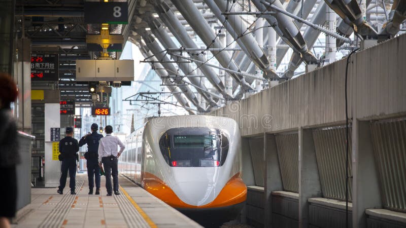 High Speed Railway, Station, Platform, Waiting, People, Train Editorial ...