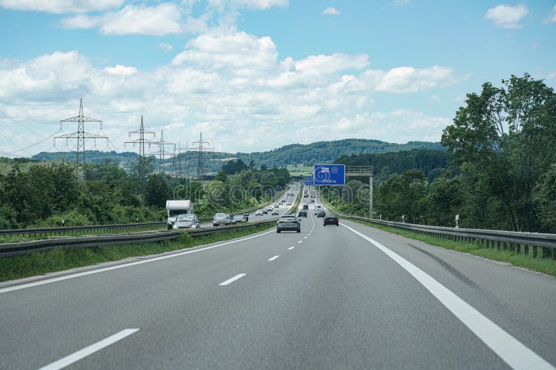 High-speed Road with Moving Cars. Autobahn and Cars Stock Photo - Image ...