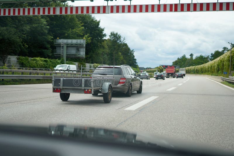 High-speed Road with Moving Cars. Autobahn and Cars Stock Image - Image ...