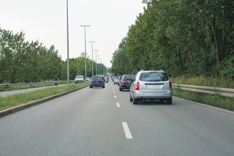 High-speed Road with Moving Cars. Autobahn and Cars Stock Photo - Image ...