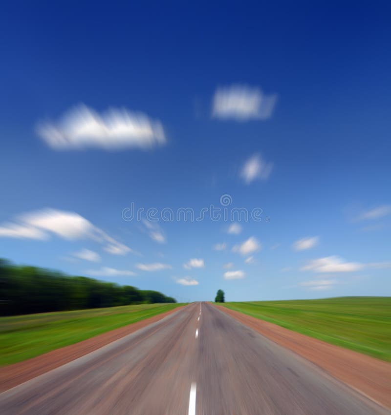 High Speed on Road Under Sky Stock Photo - Image of nature, horizon ...