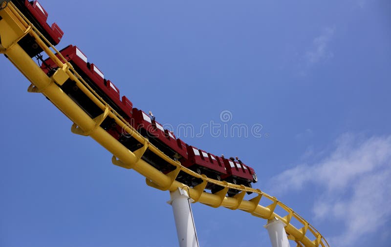 High Speed Roller Coaster on the Track Stock Image - Image of adventure ...