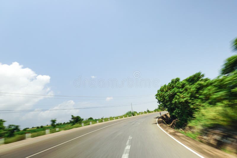 High Speed Running of Forest Road Stock Image - Image of driving ...