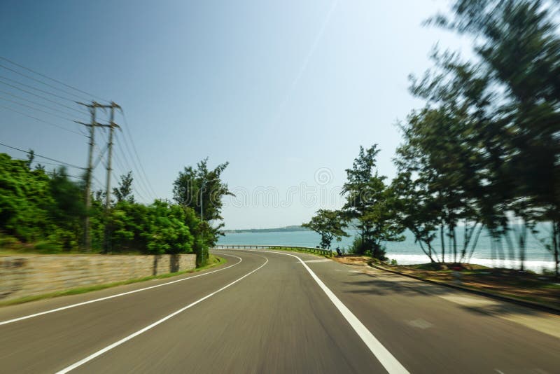 High Speed Running of Forest Road Stock Image - Image of cloud, horizon ...