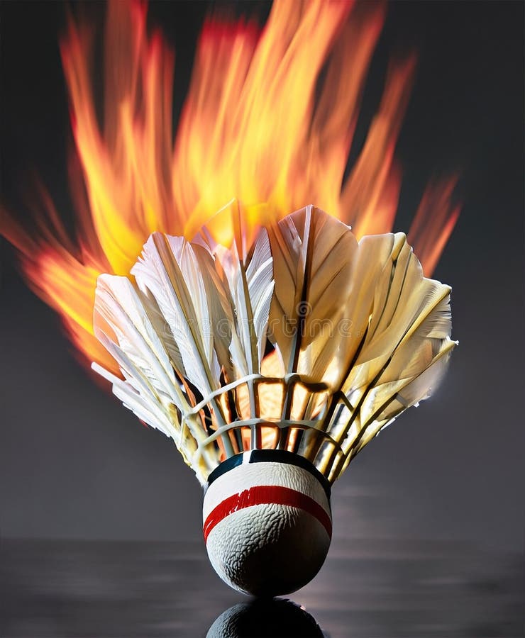 High-speed Shuttlecock with a Flame Tail Editorial Photo - Illustration ...