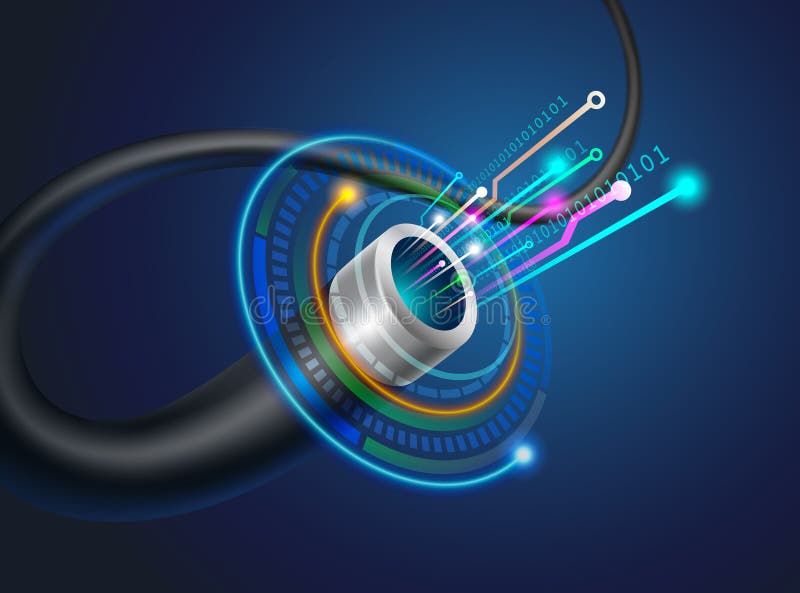 High Speed Signal Cable Fiber Optic Stock Vector - Illustration of wire ...
