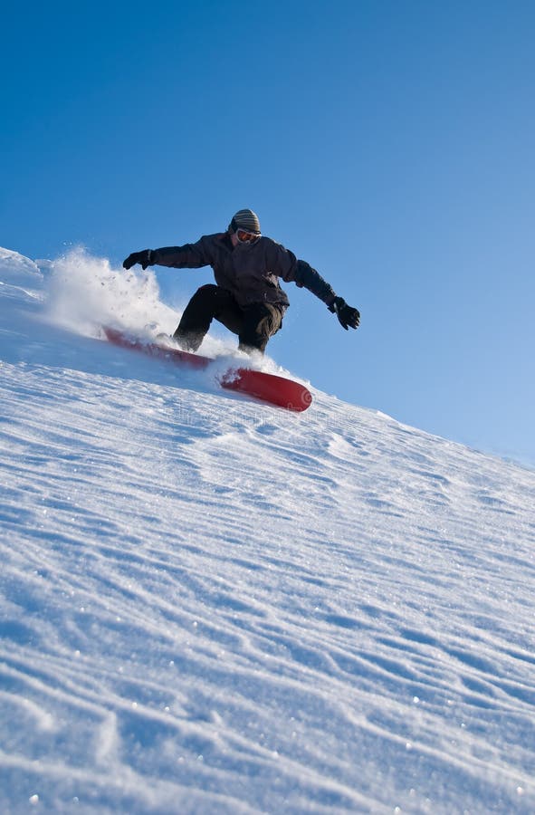 Snowboarder Jump in Air, Snow Flying Stock Photo - Image of downhill ...