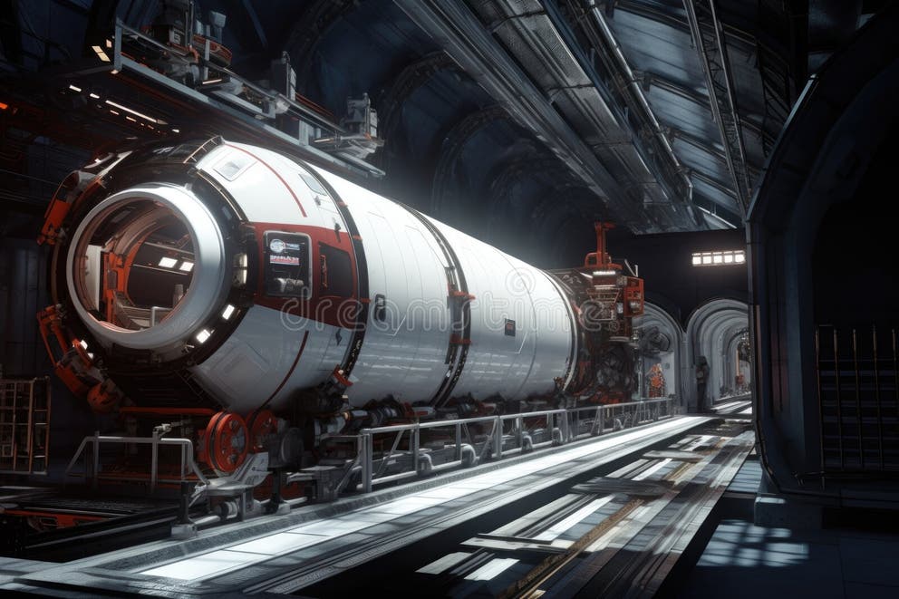 High-speed Space Vehicle Docking at Station Stock Illustration ...