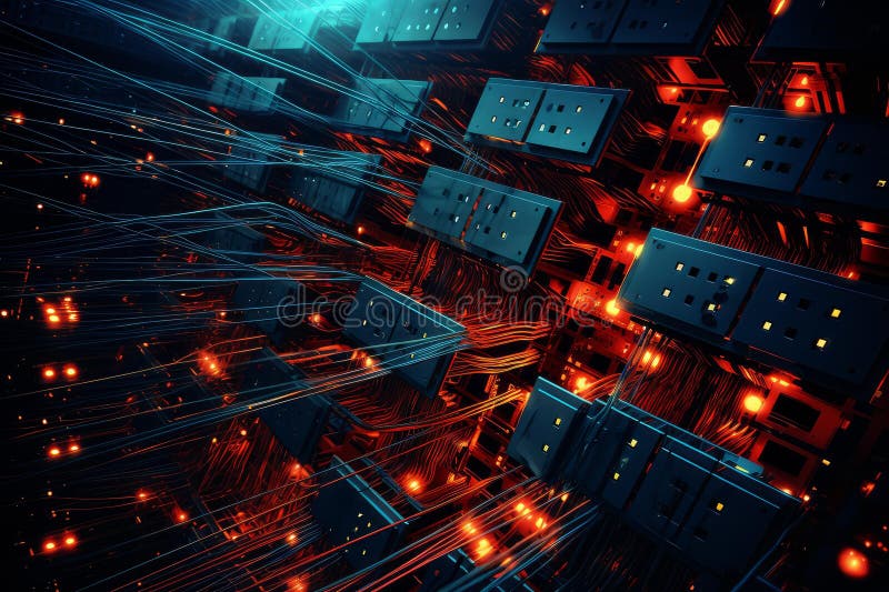 High-speed System Network Processor Server. Generate Ai Stock Illustration - Illustration of ...