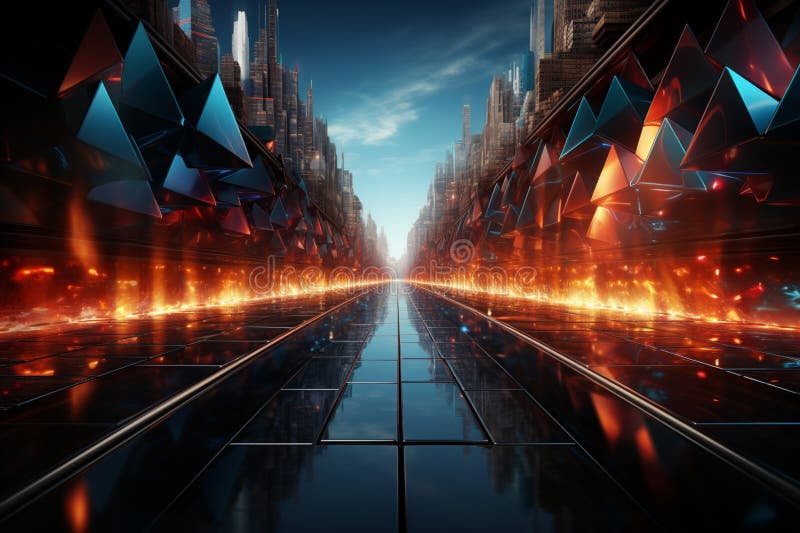 High Speed Tech Flow Abstract Arrow Direction in a Hi Tech Background ...