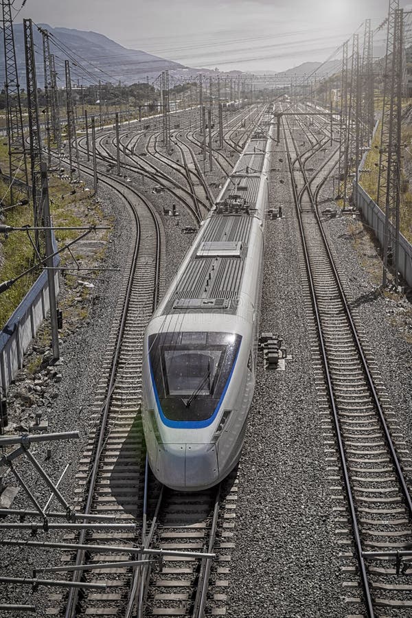 High Speed Train stock photo. Image of steel, tower, bullet - 25986486