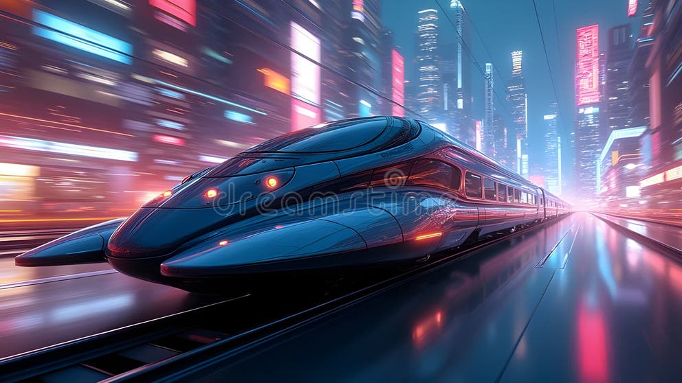 A High-speed Train with Aerodynamic Design, Image Created Using Ai ...