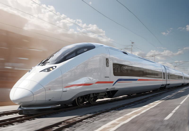 A High-speed Train with Aerodynamic Design, Image Created Using Ai ...