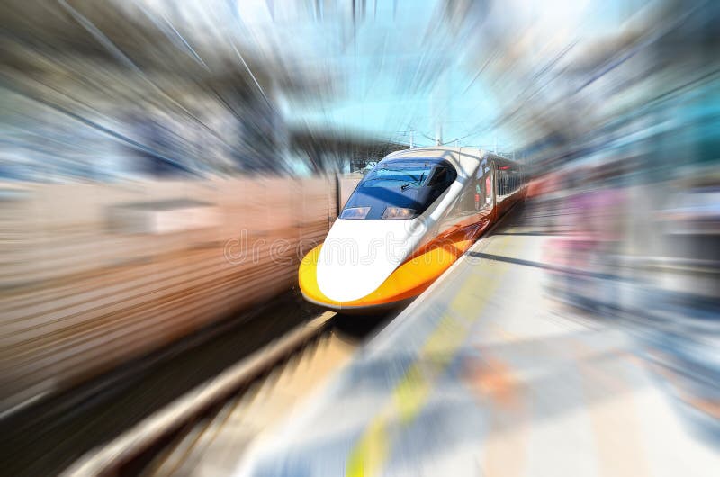 High Speed Train Approaching Stock Image - Image of passenger, electric ...