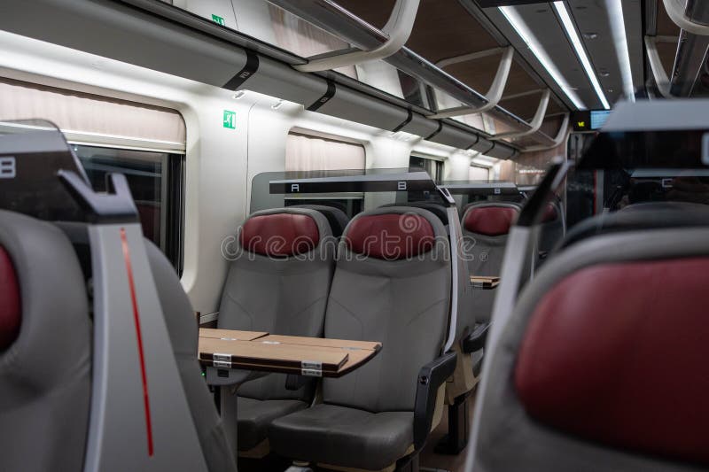 High-Speed Train Cabin: Modern and Comfortable Stock Photo - Image of ...
