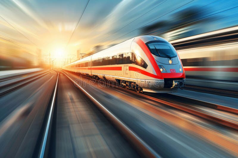 High Speed Train Epitome of Rapid Railway Engineering, a Blur Against ...