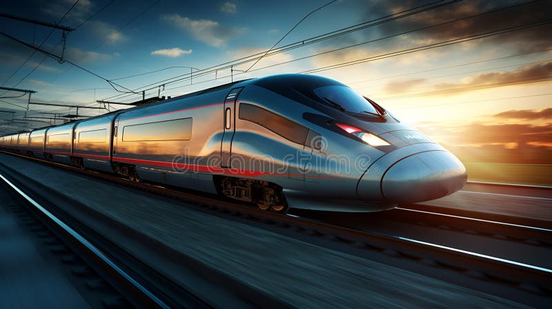 High Speed Train, Fast Transportation, Rail, Link Stock Illustration ...