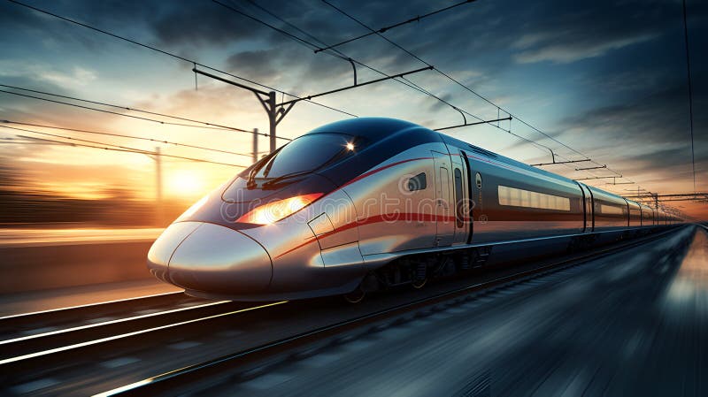 High Speed Train, Fast Transportation, Rail, Link Stock Illustration ...