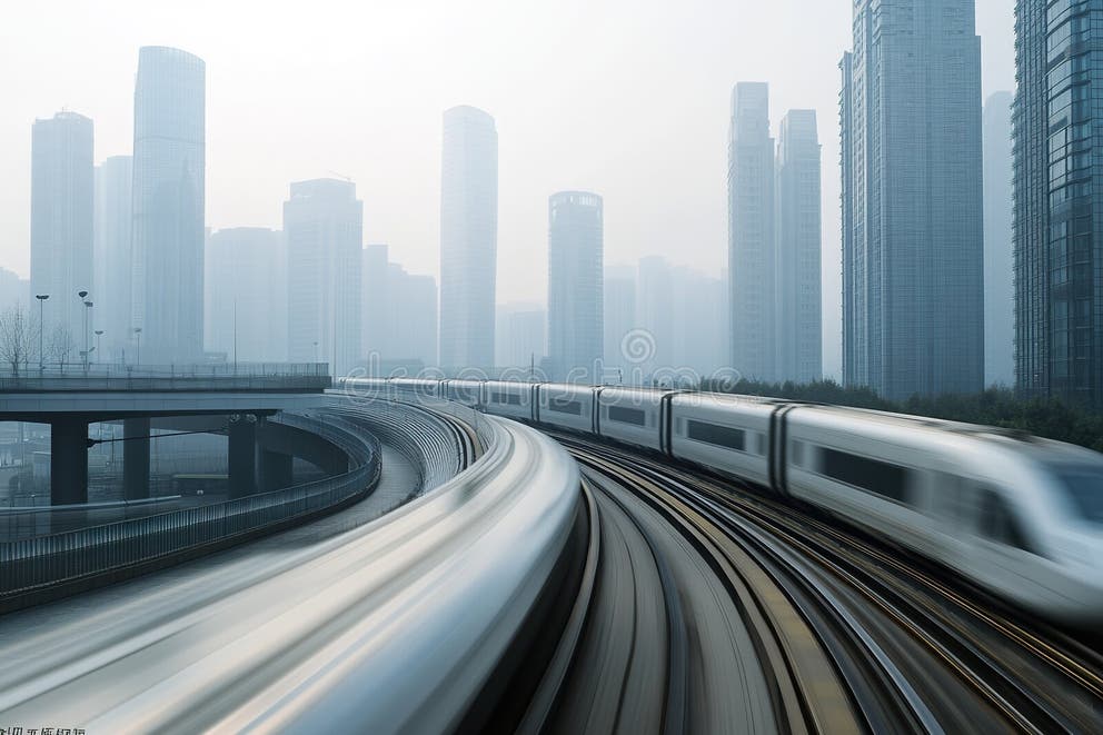 High Speed Train, Speed Feeling, Streamlined Lines, Shanghai Background ...