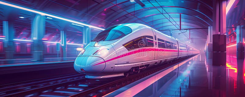 High-speed Train, Flat Design, Front View, Futuristic Theme, Animation ...